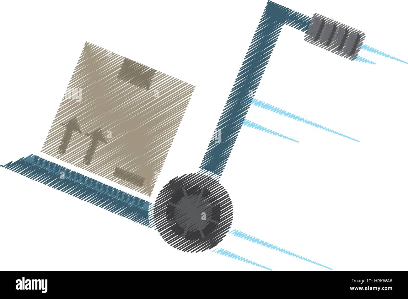 drawing handcart delivery package Stock Vector Image & Art - Alamy