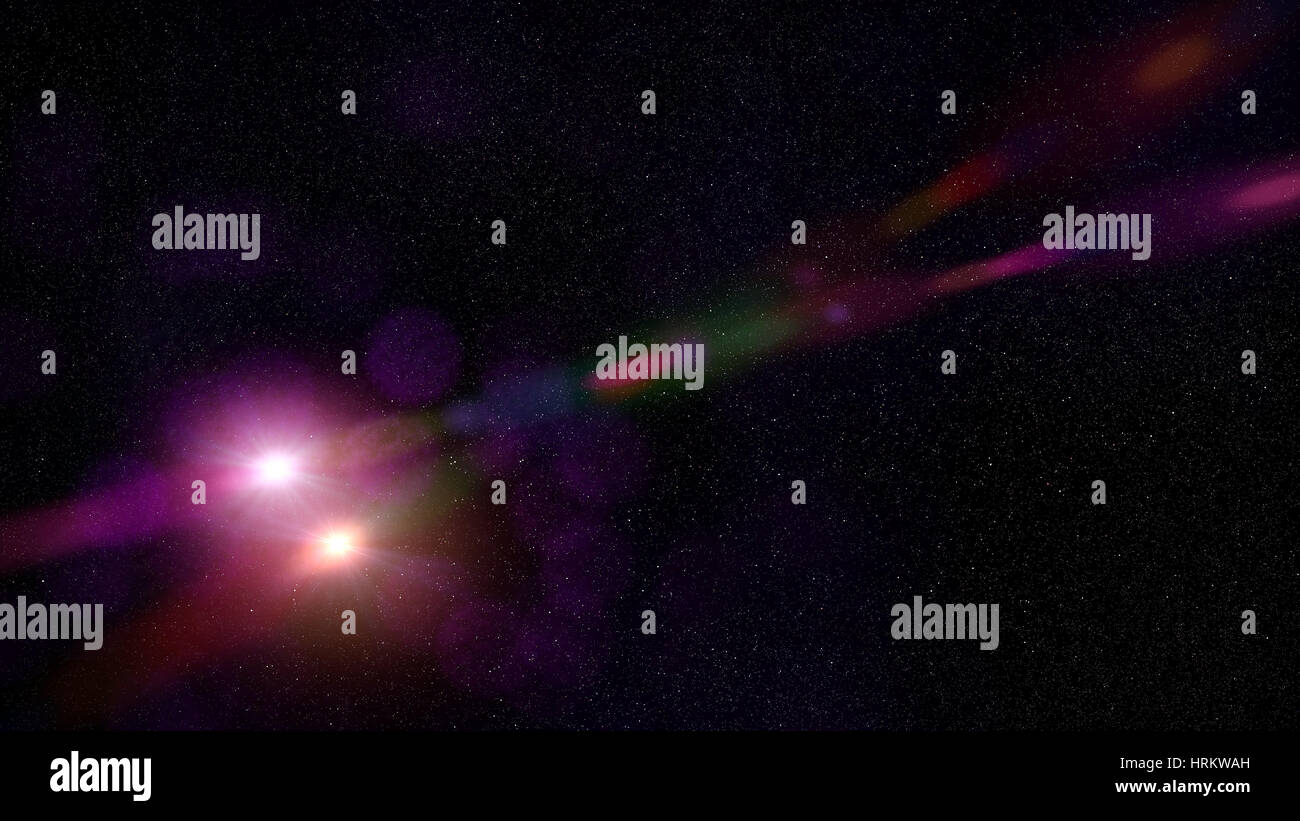 two bright stars shine in a deep dark sky Stock Photo - Alamy