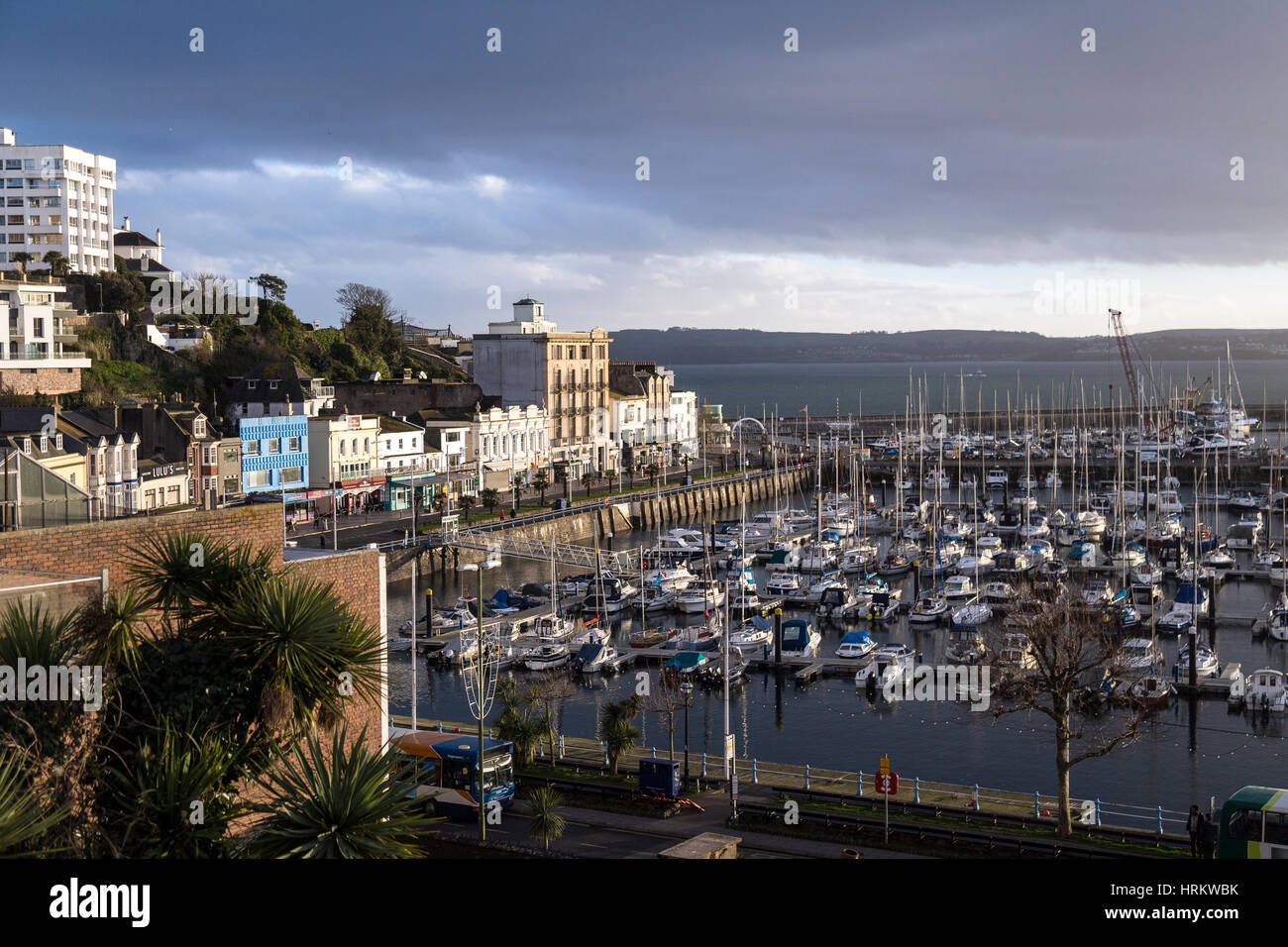 Seafront buildings on the English Riviera of Torquay,Torbay Stock Photo ...
