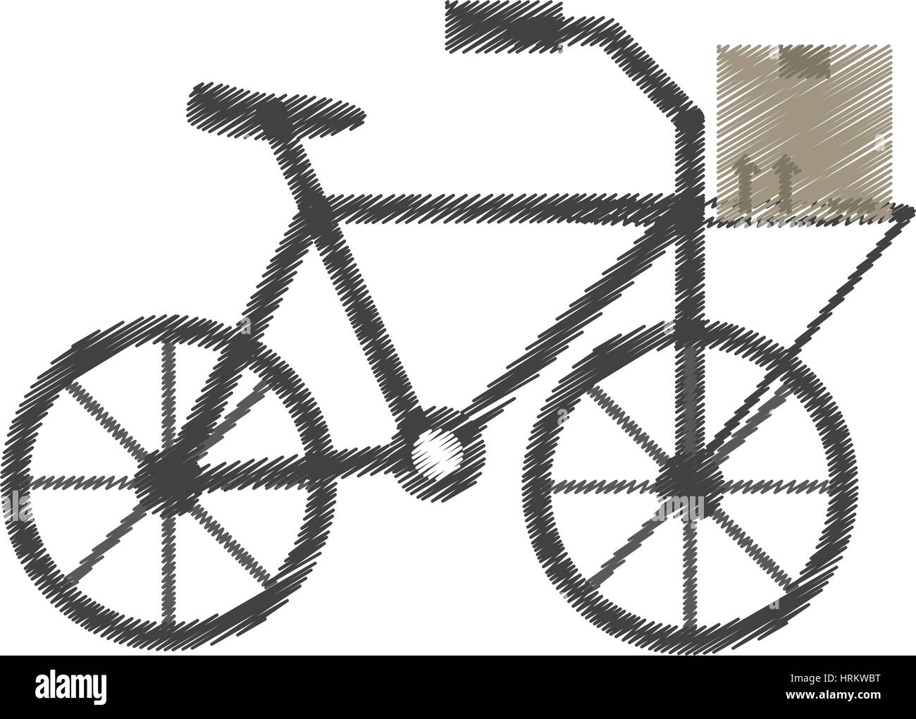 drawing delivery bicycle box service Stock Vector Image & Art - Alamy
