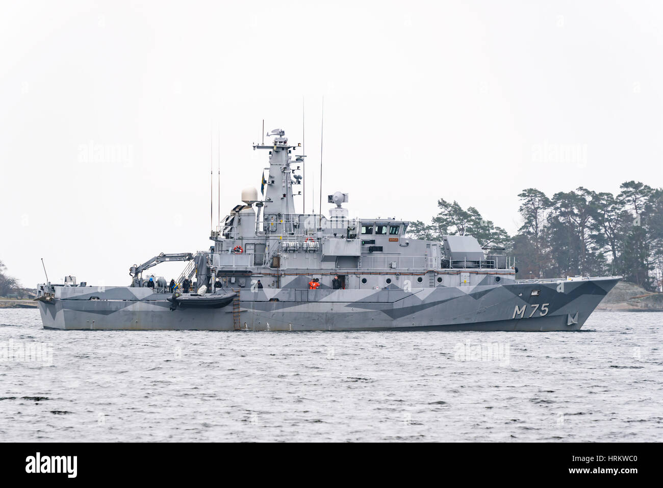 Karlshamn, Sweden - March 2, 2017: Documentary of the Swedish navy ...