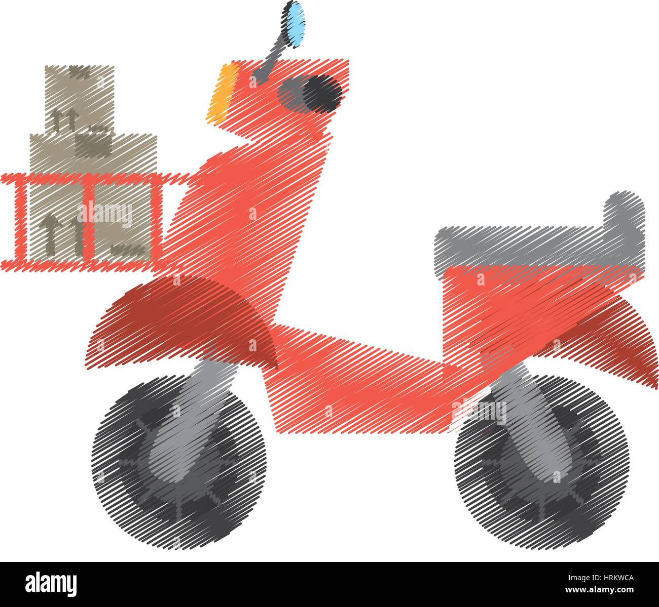drawing delivery scooter service fast Stock Vector Image & Art - Alamy