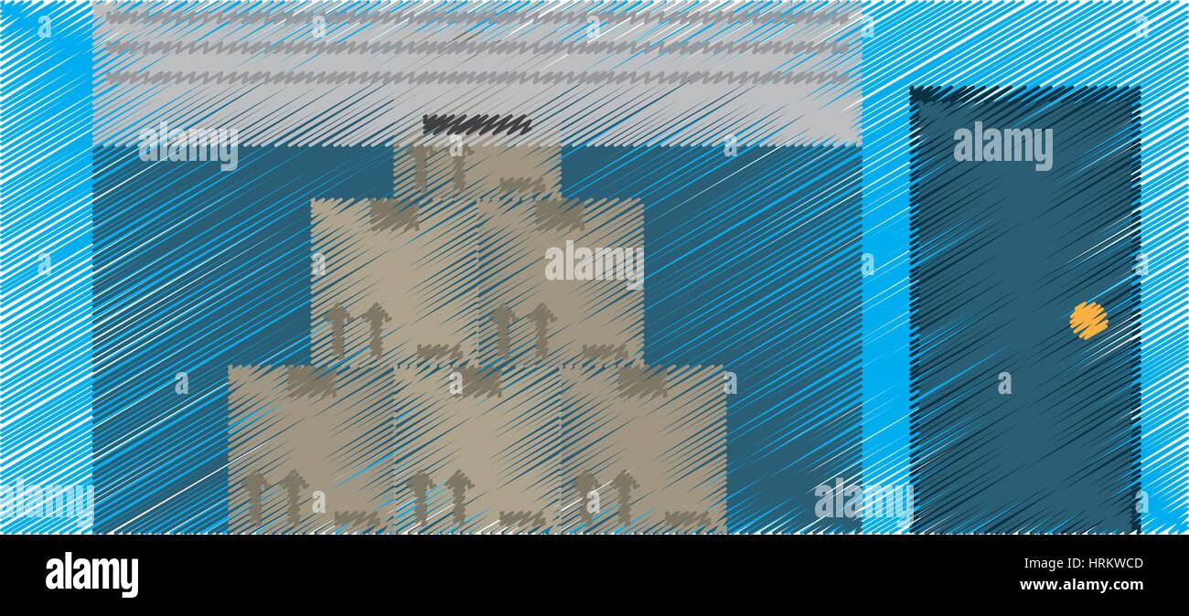 drawing warehouse storage delivery boxes Stock Vector Image & Art - Alamy