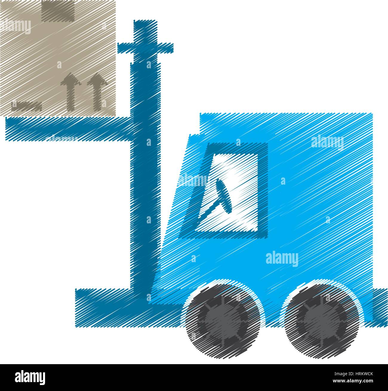 drawing delivery forklift boxes work Stock Vector Image & Art - Alamy