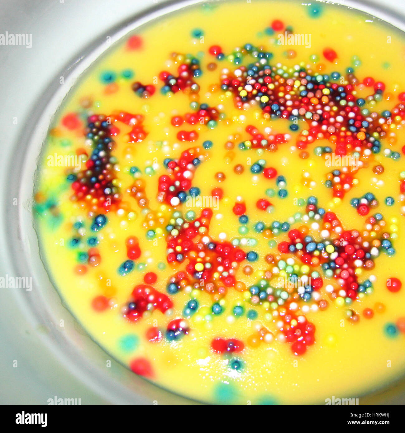 custard with colorful sugar sprinkles Stock Photo - Alamy