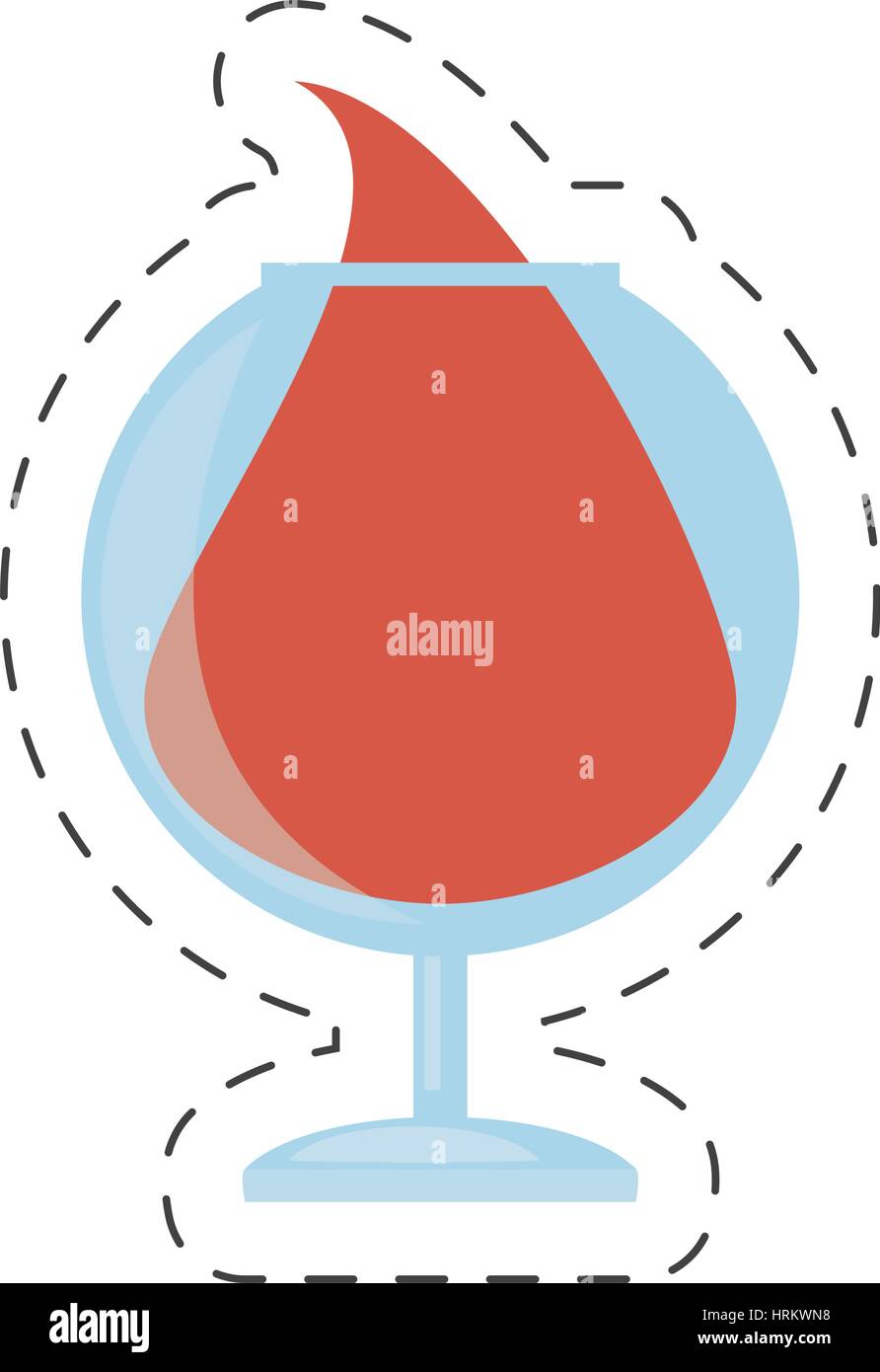 cognac glass cup drink cut line Stock Vector Image & Art - Alamy