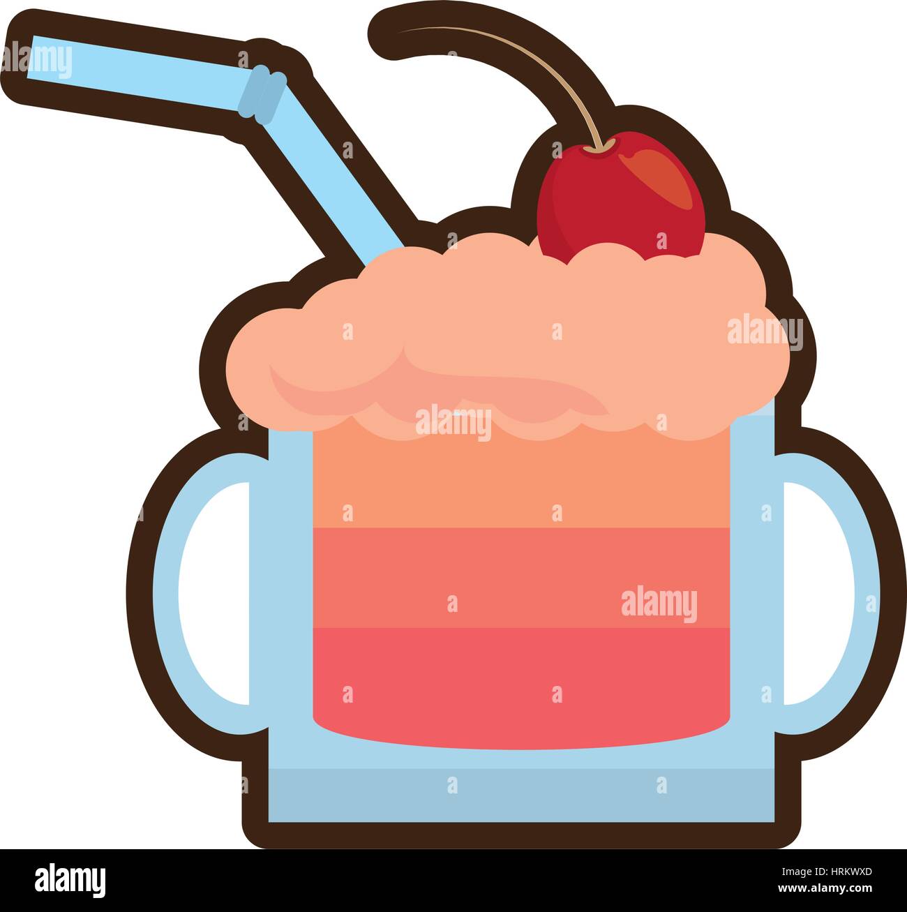 cartoon red fruit smoothie cold cream Stock Vector Image & Art - Alamy