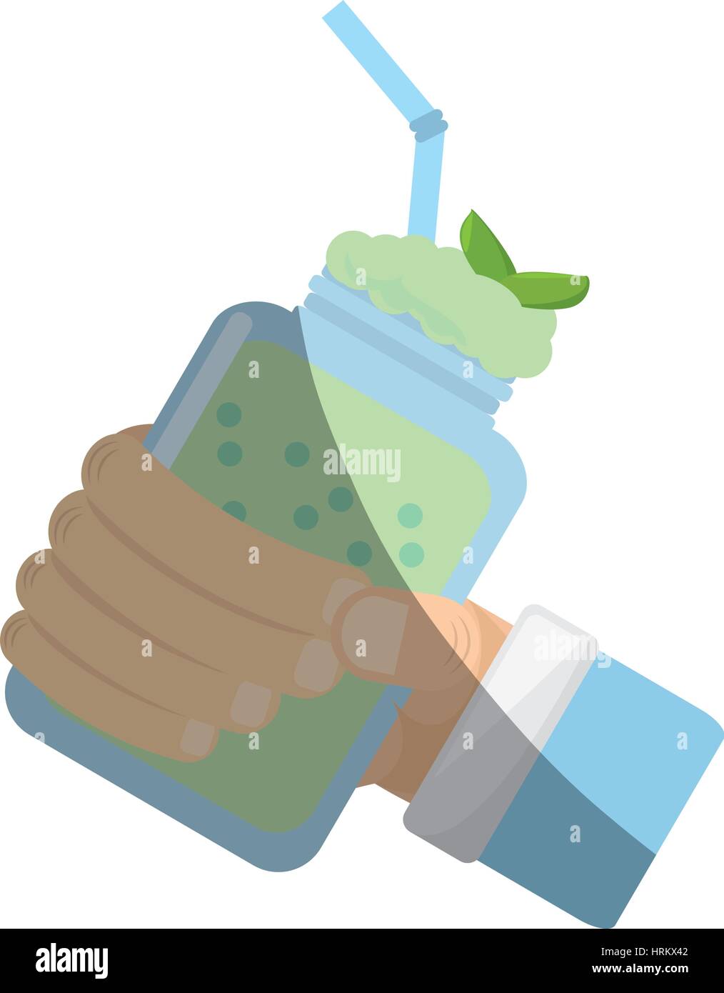 hand holding smoothie mint fresh drink Stock Vector Image & Art - Alamy