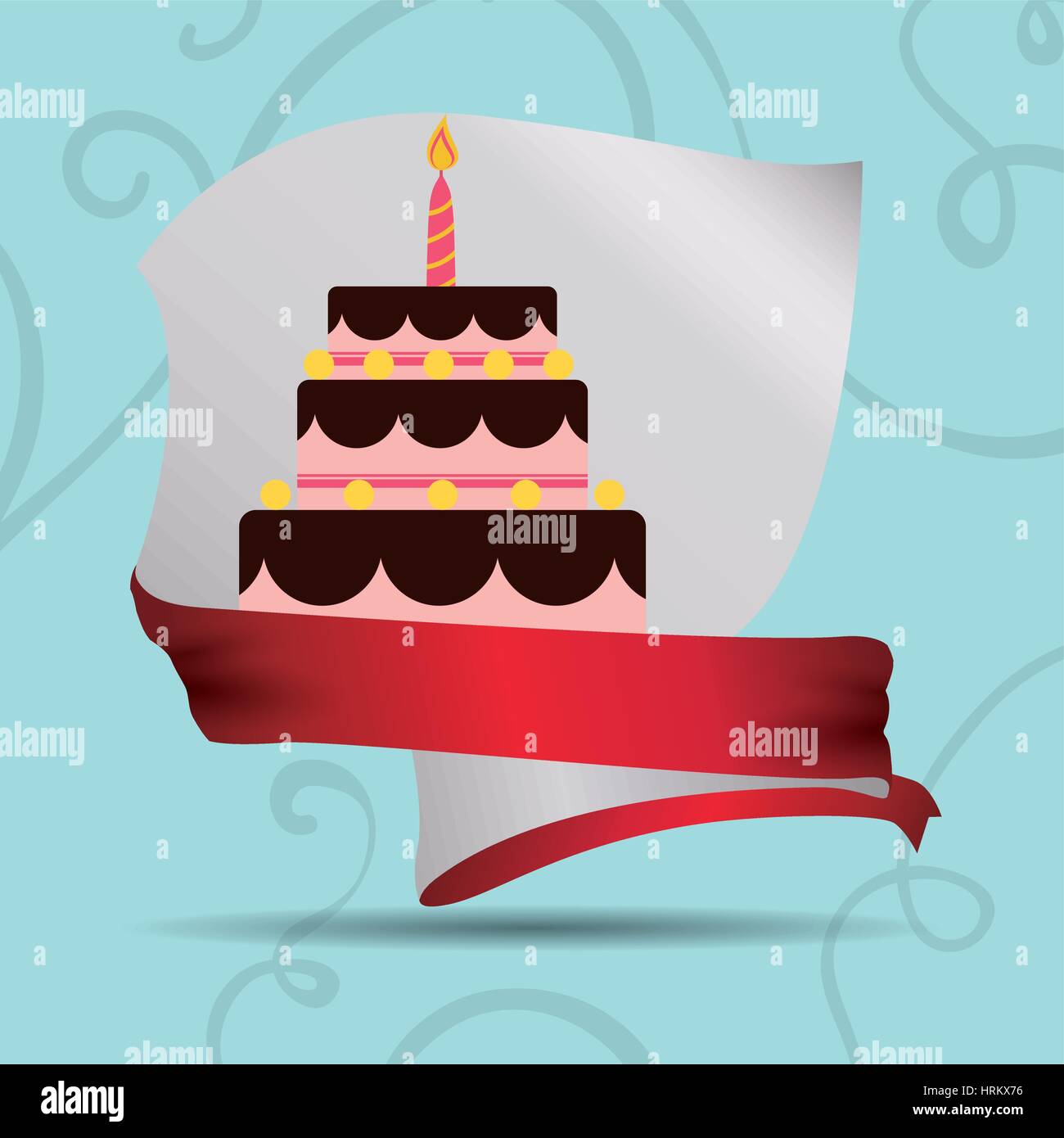 card cake birthday ribbon Stock Vector Image & Art - Alamy