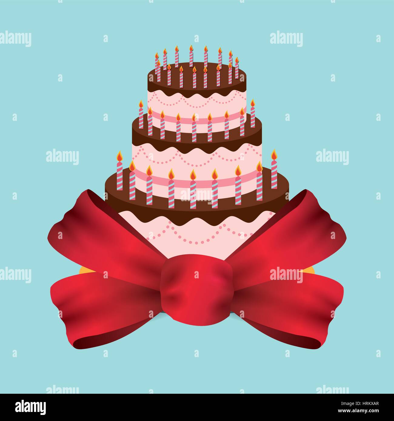 birthday cake red bow party Stock Vector Image & Art - Alamy