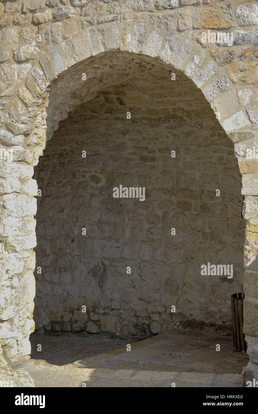 Ancient stone door that leads to a corridor Stock Photo - Alamy