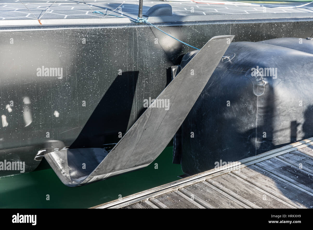 Foil on a high performance monohull Stock Photo - Alamy