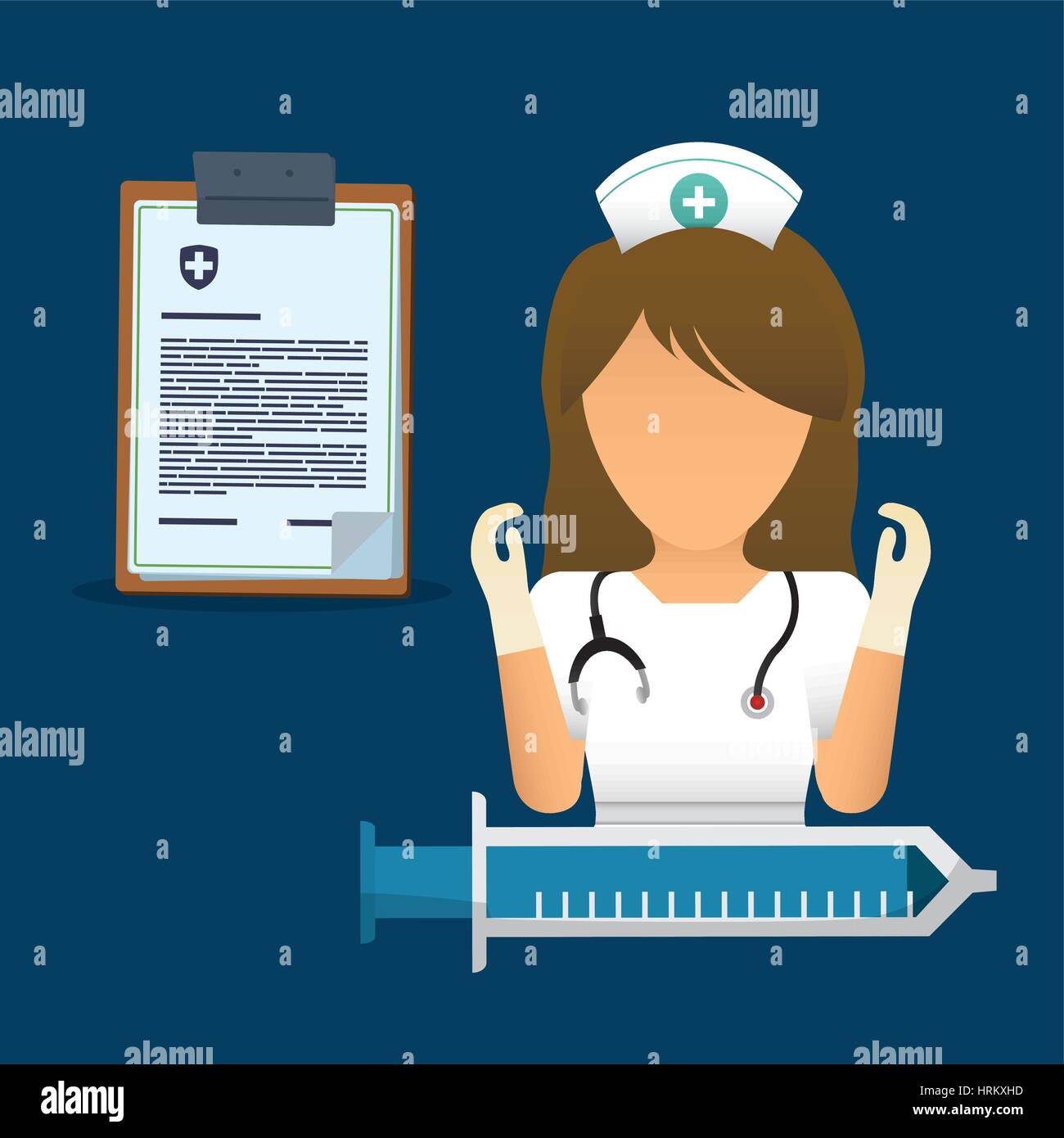 nurse suitcase first aid clipboard report medical Stock Vector Image ...