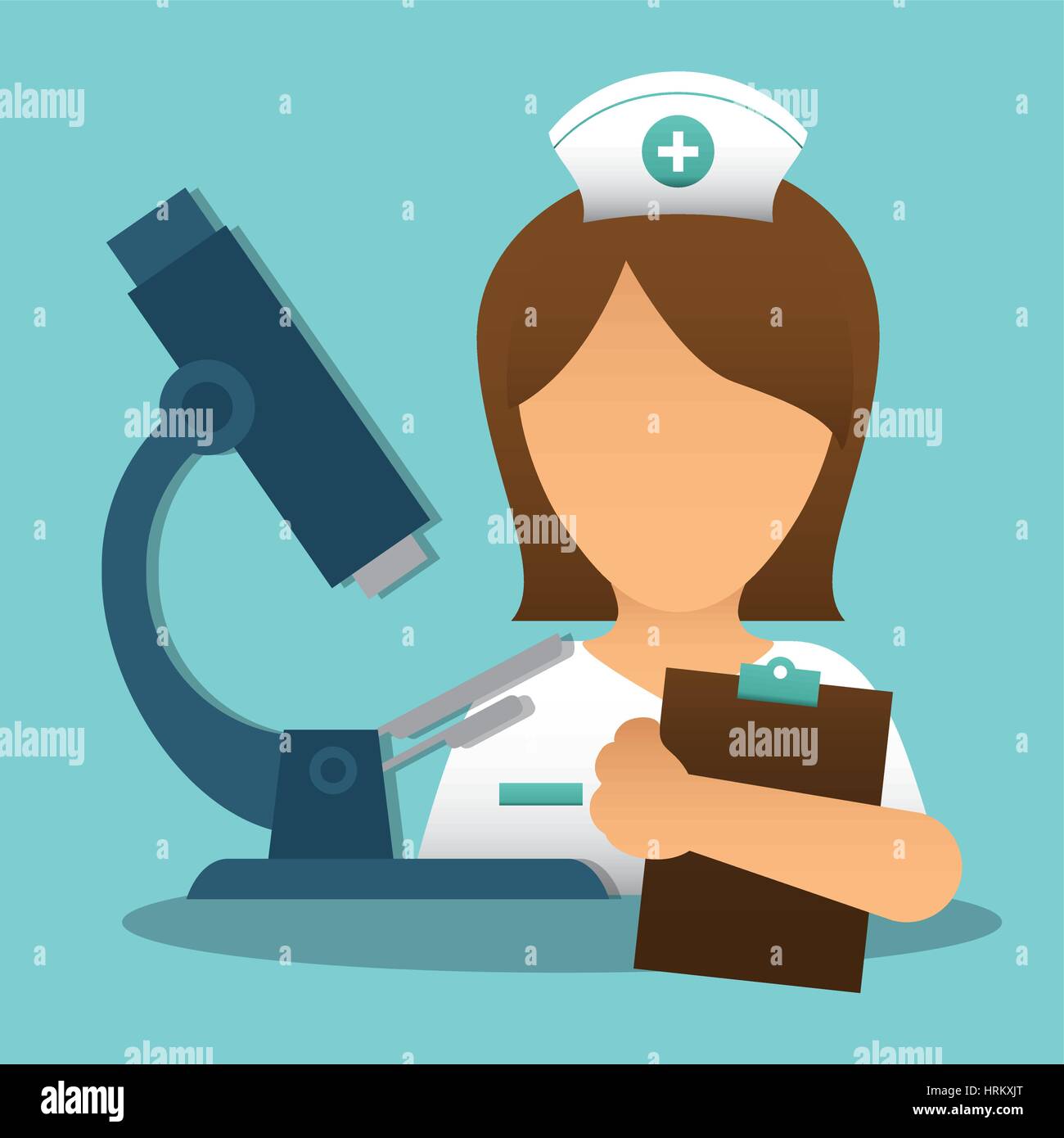 nurse clipboard medical microscope Stock Vector Image & Art - Alamy