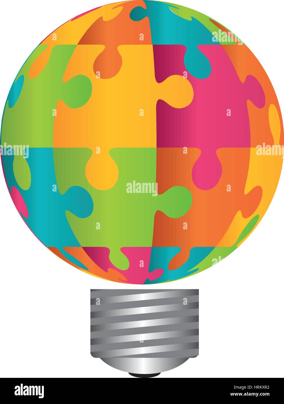 Bulb and puzzle piece Stock Vector Image & Art - Alamy