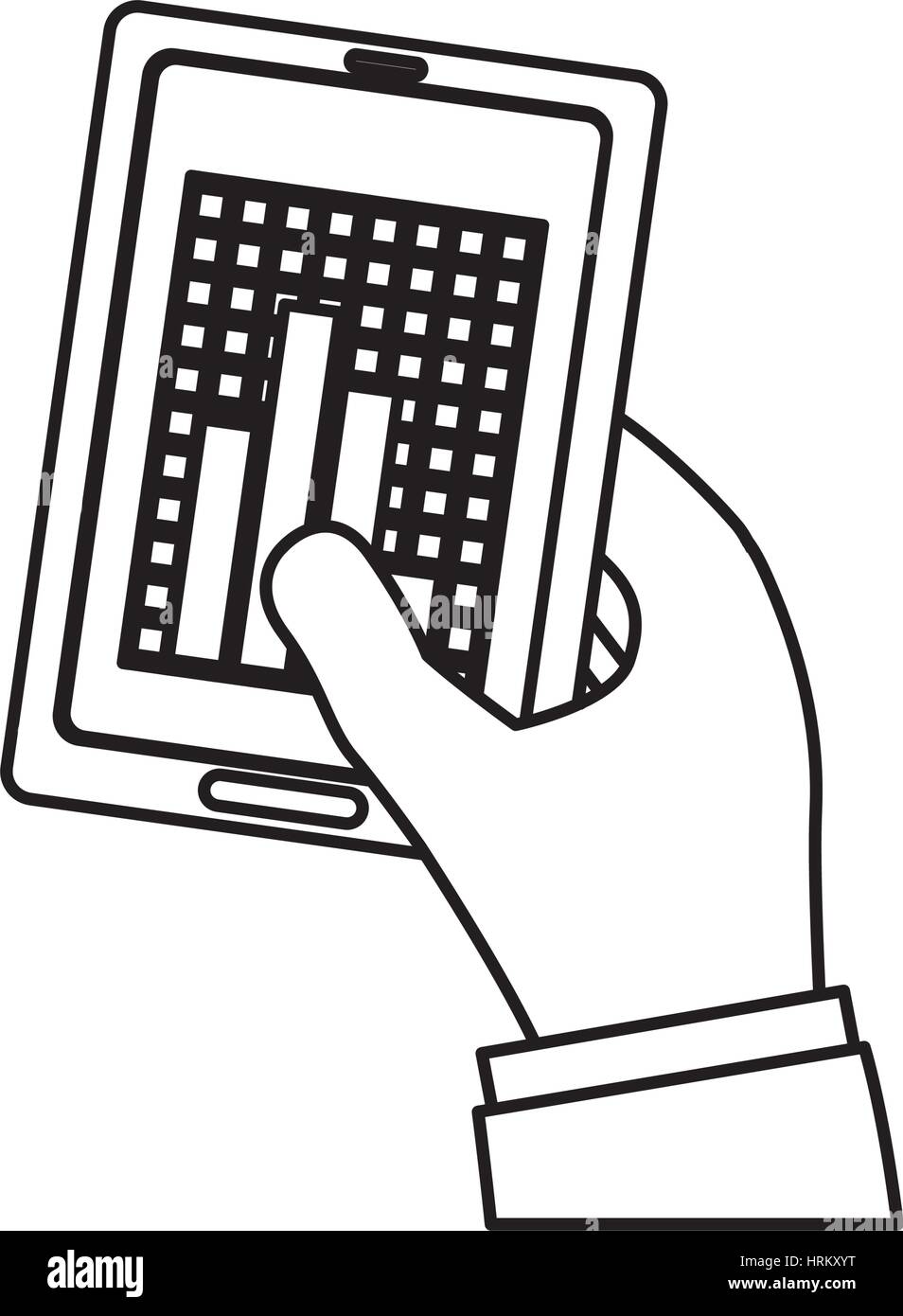 Hand tablet statistics Stock Vector Images - Alamy