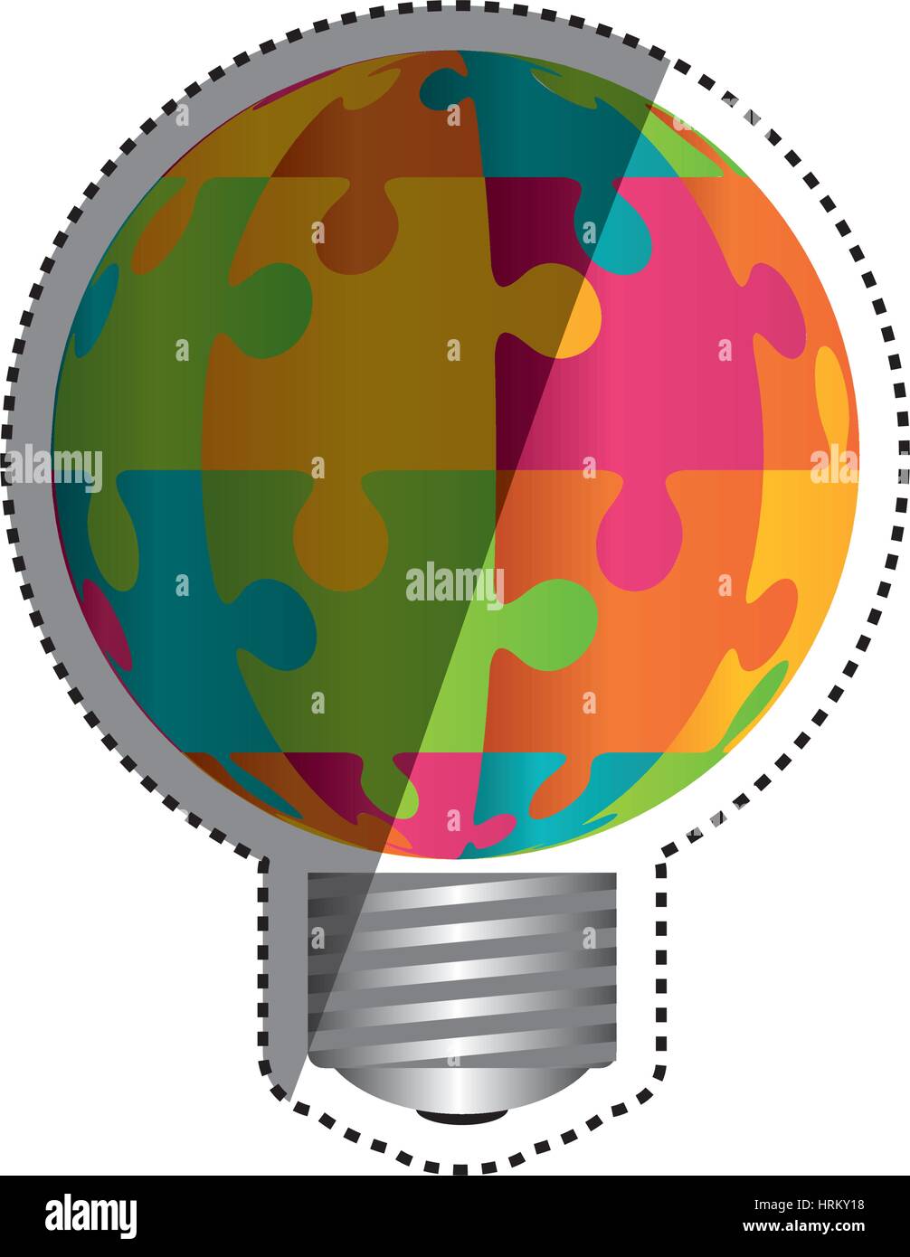 Bulb and puzzle piece Stock Vector Image & Art - Alamy