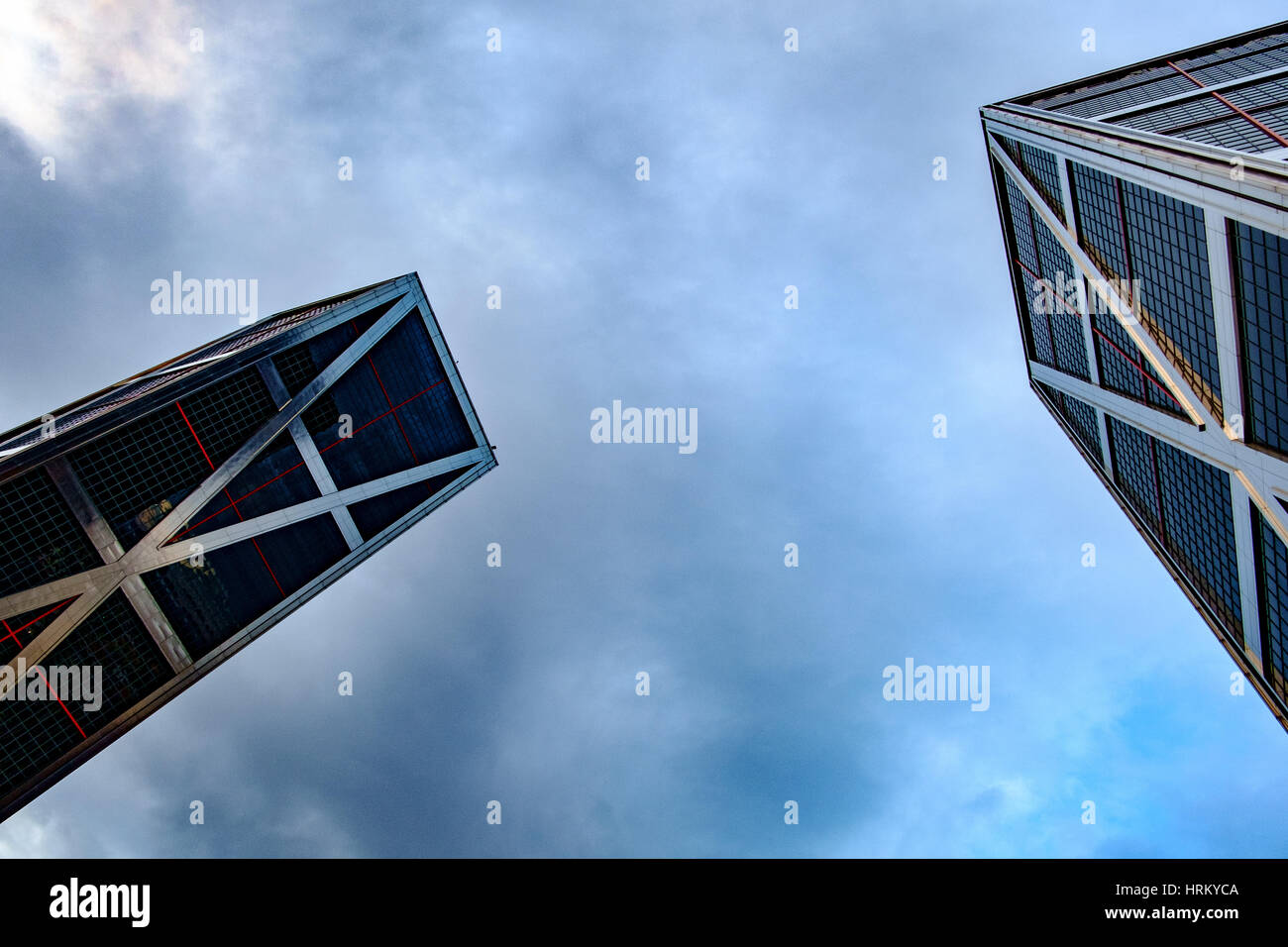 La Puerta de Europa known as Torres KIO at Paseo de la Castellana. The ...