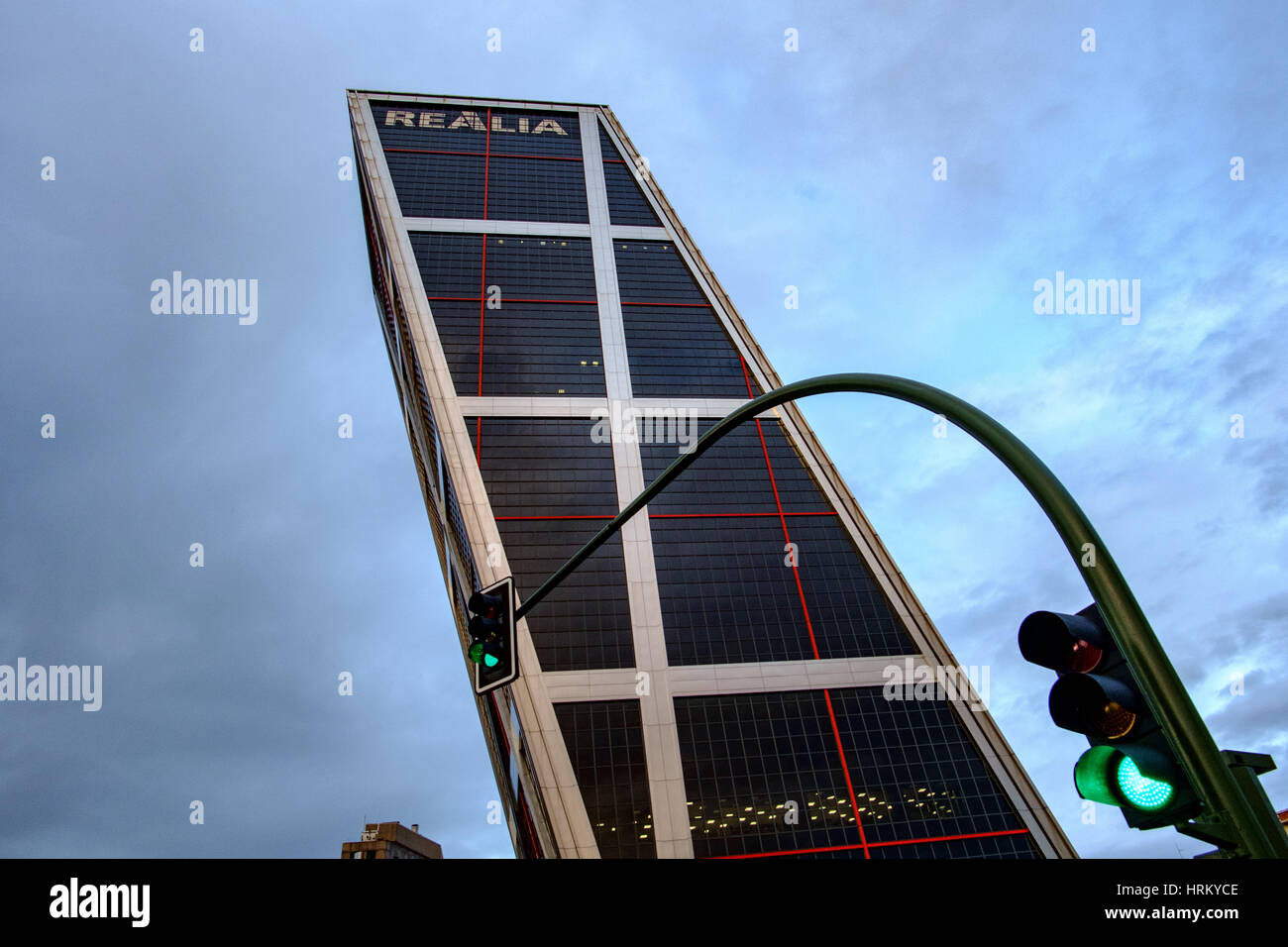 La Puerta de Europa known as Torres KIO at Paseo de la Castellana. The ...