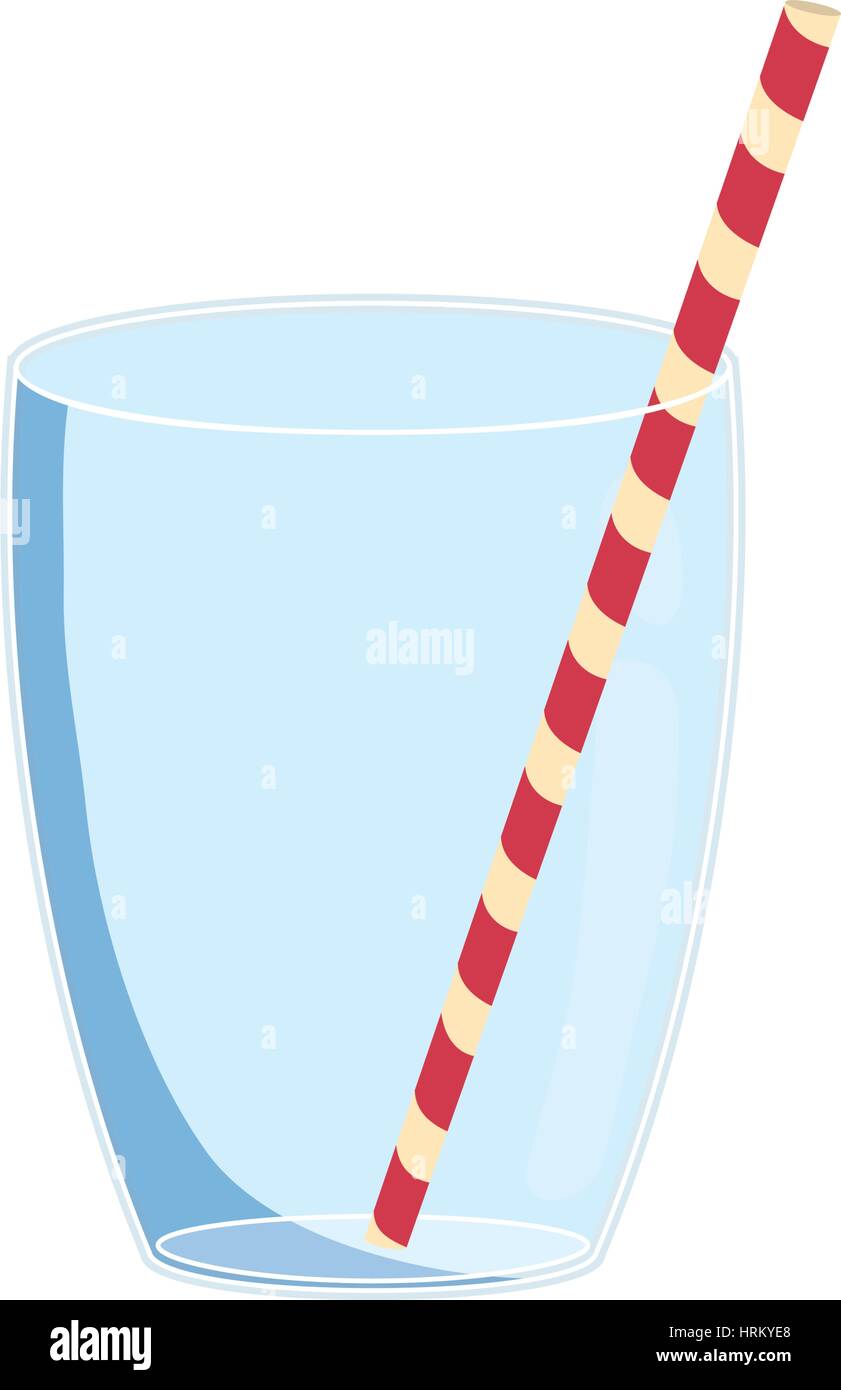 Empty glass with straw Stock Vector Image & Art - Alamy