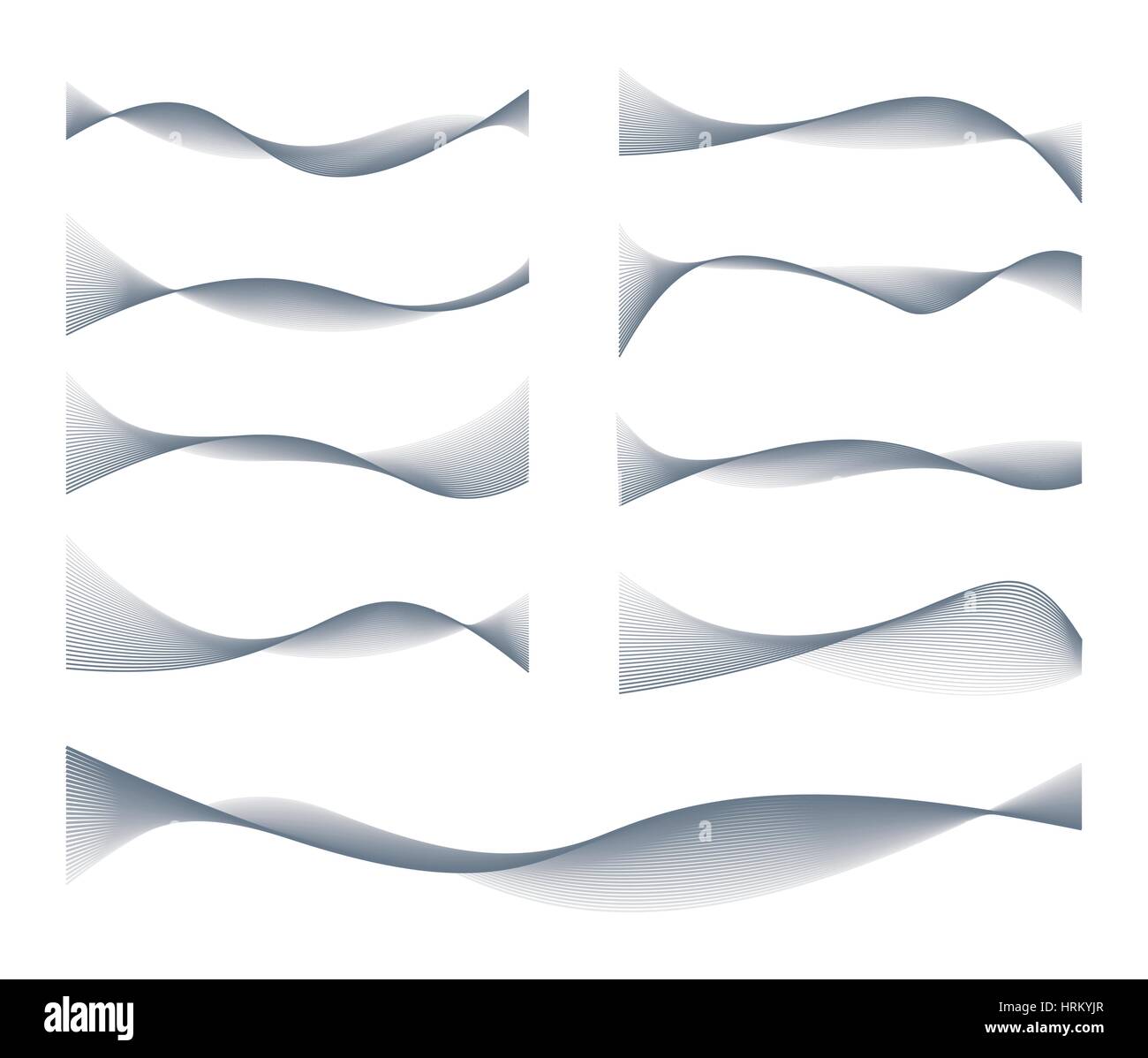 Waved Lines Design Elements Set Stock Vector Image & Art - Alamy
