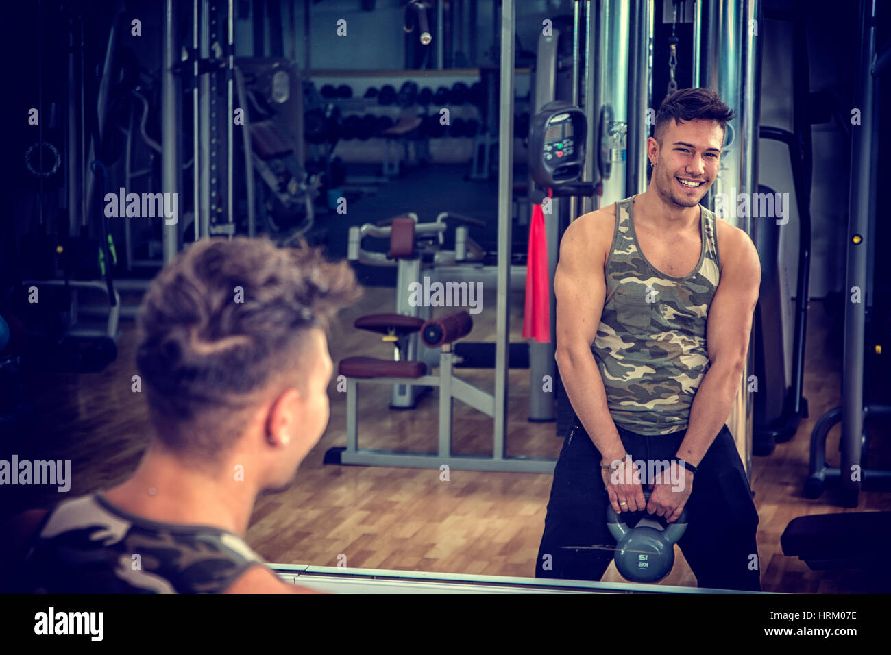 Portrait happy man lift heavy hi-res stock photography and images - Alamy