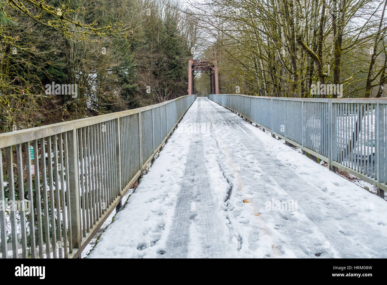 Snow covers bridge trestle spans hi-res stock photography and images ...