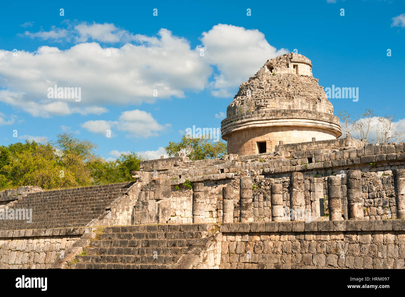 The observatory at Chichen Itza, Mexico, Yucatan Stock Photo - Alamy