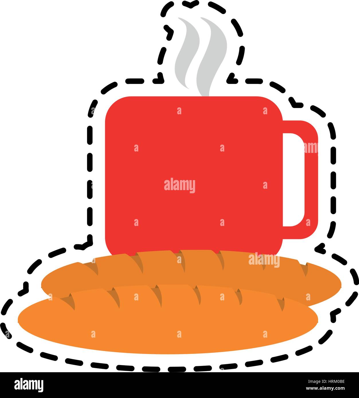 Coffee and bun Stock Vector Images - Alamy