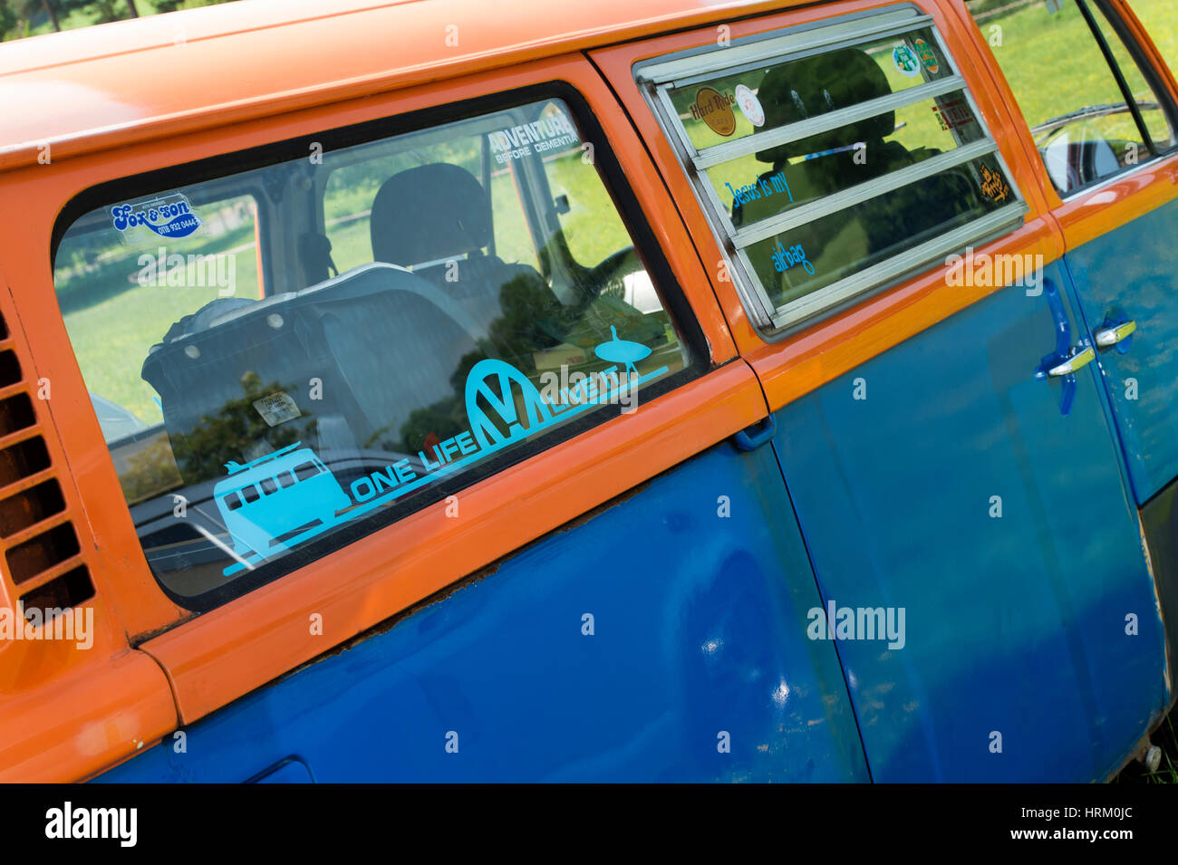 Blue volkswagen bus hi-res stock photography and images - Alamy