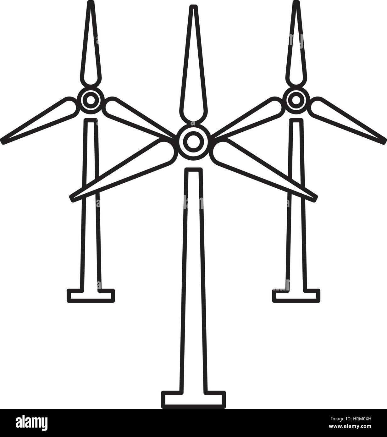 Wind energy plant in black Stock Vector Images - Alamy