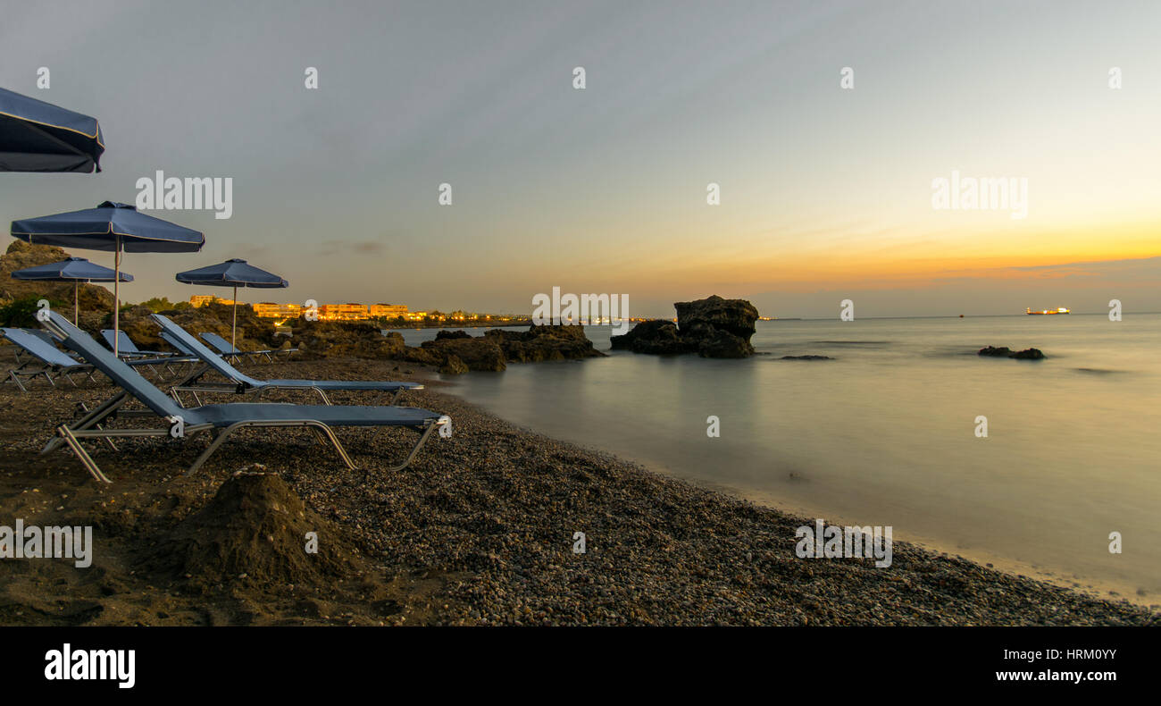 A sunrise in Rhodes, Greece Stock Photo - Alamy
