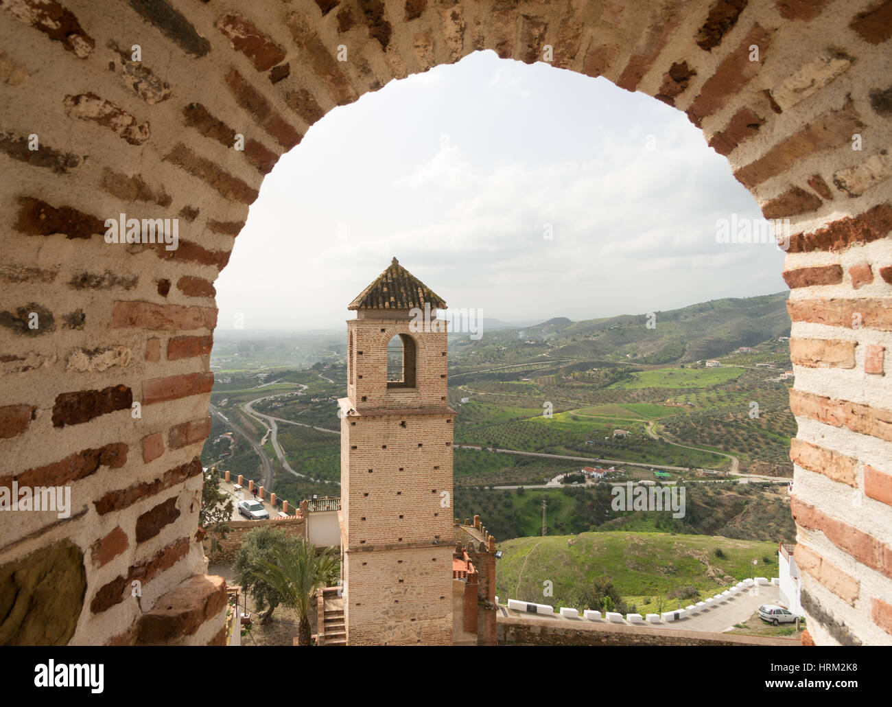 View from the tower of the Castillo de Alora or Moorish castle, Alora ...