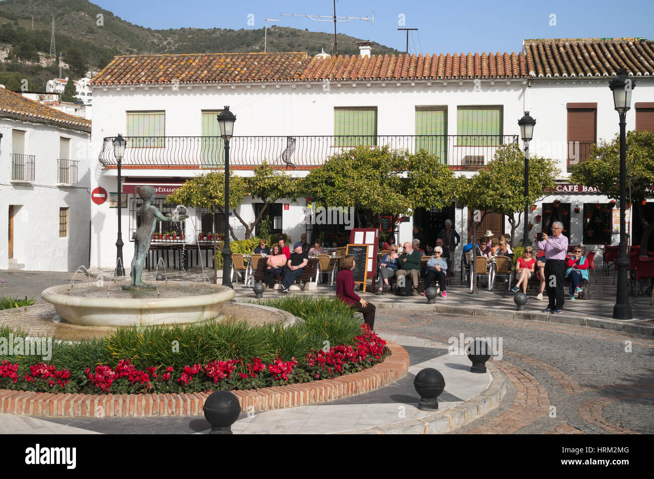 Plaza de Espana in the white village of Benalmadena Pueblo, Spain ...
