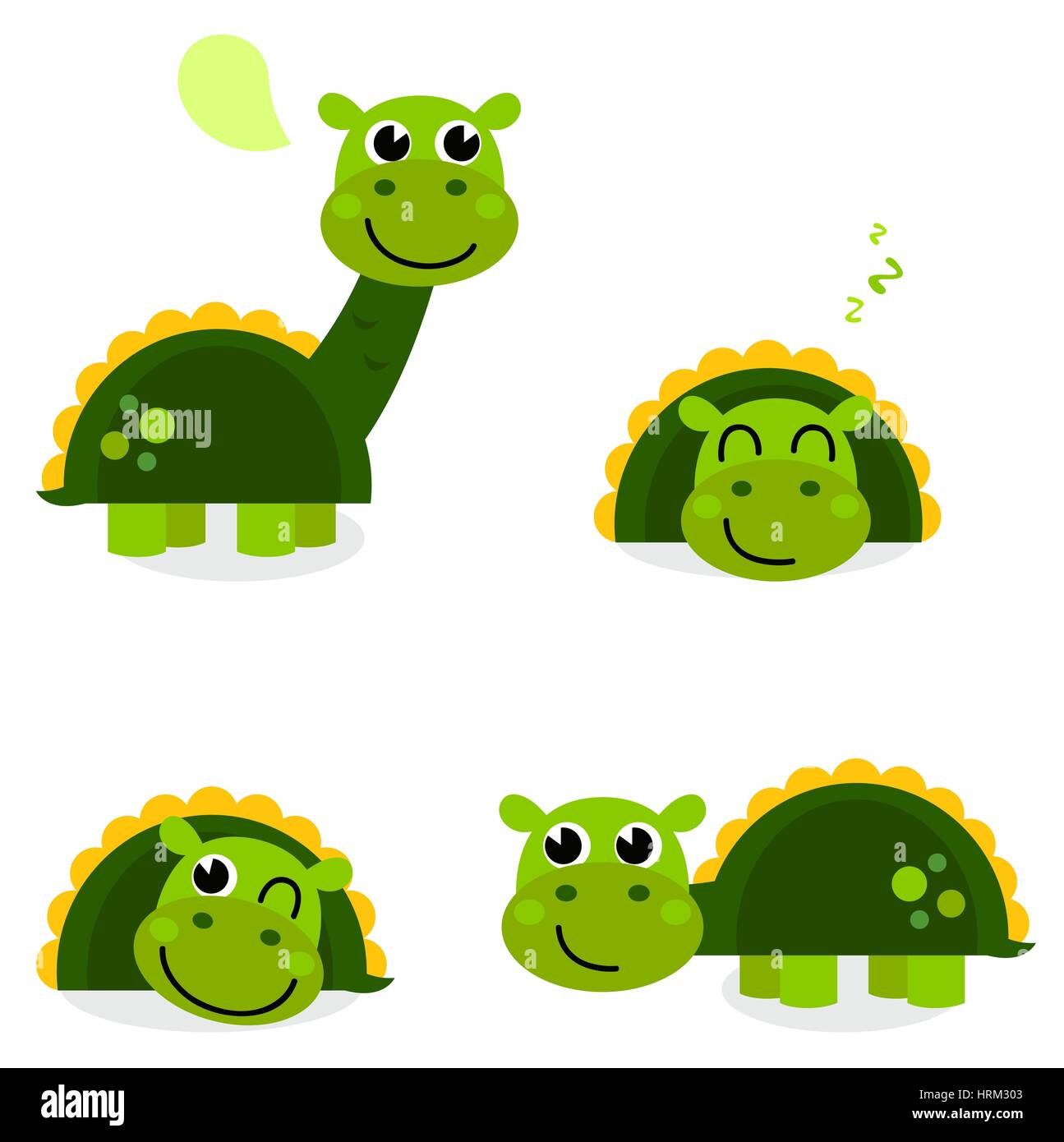 15171696 - cartoon dino collection illustration Stock Photo - Alamy