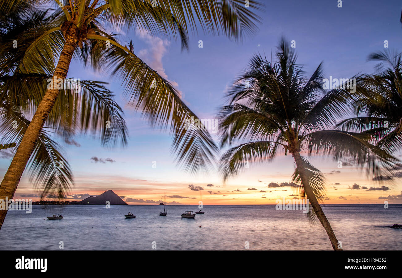 Classic Sunset St. Lucia Caribbean Stock Photo - Alamy