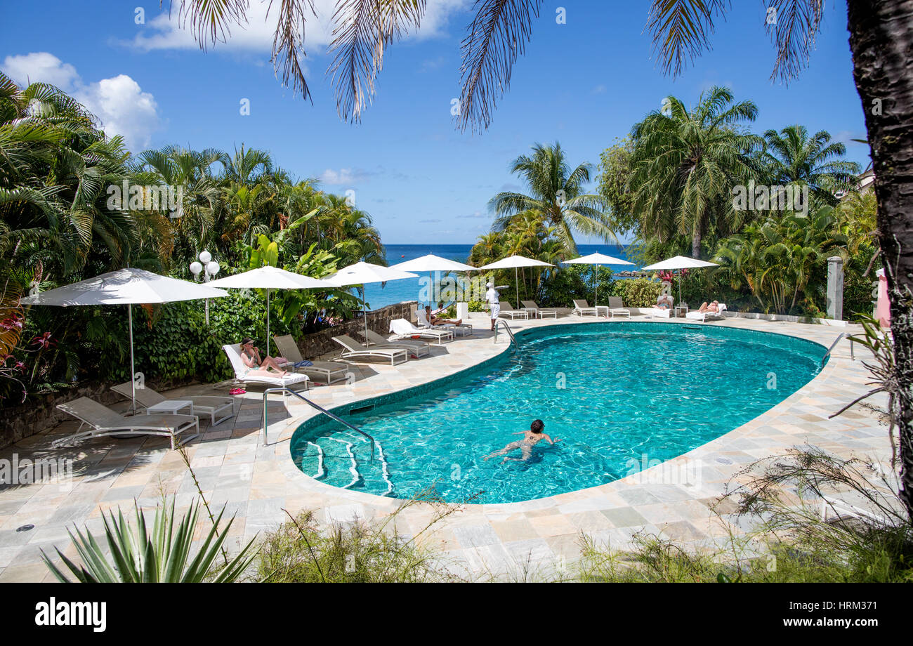 Swimming Pool St. Lucia Caribbean Stock Photo - Alamy