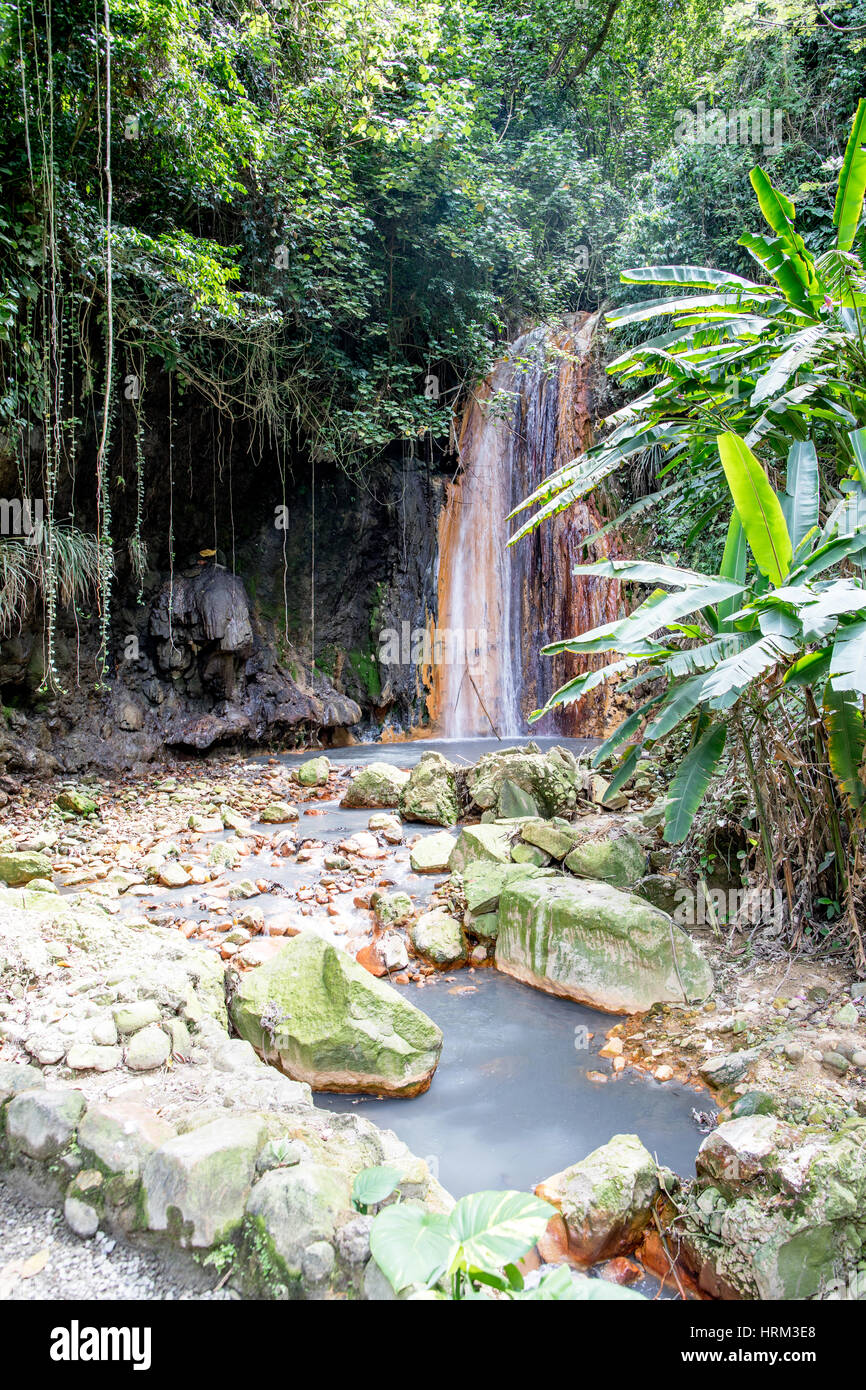 The Diamond Waterfall St. Lucia Caribbean Stock Photo - Alamy