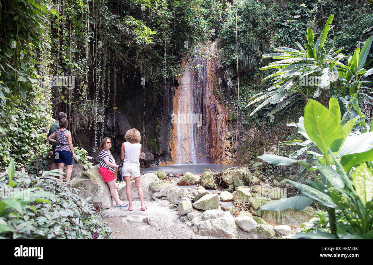 The Diamond Waterfall St. Lucia Caribbean Stock Photo - Alamy