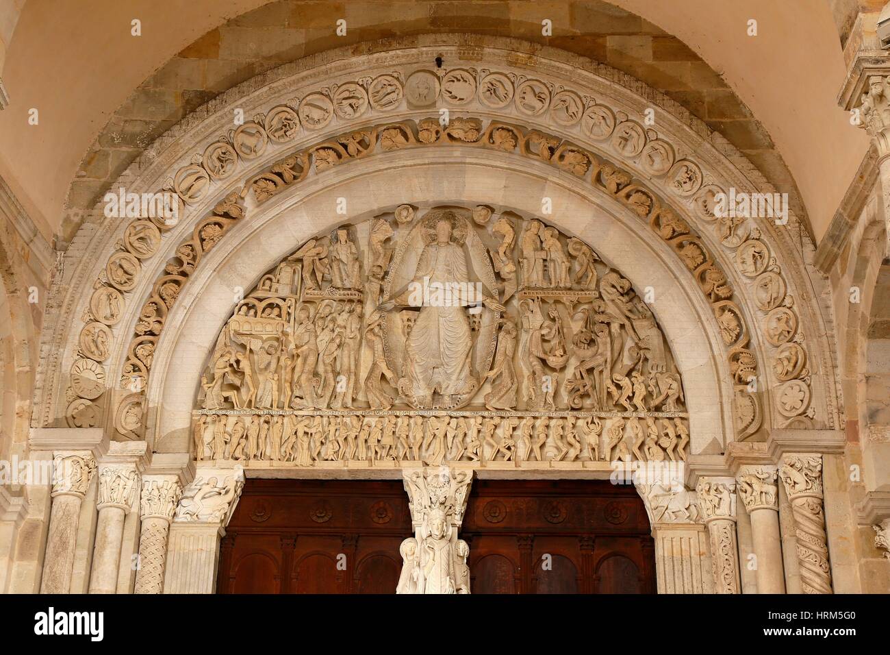Last judgement by gislebertus west tympanum hi-res stock photography ...