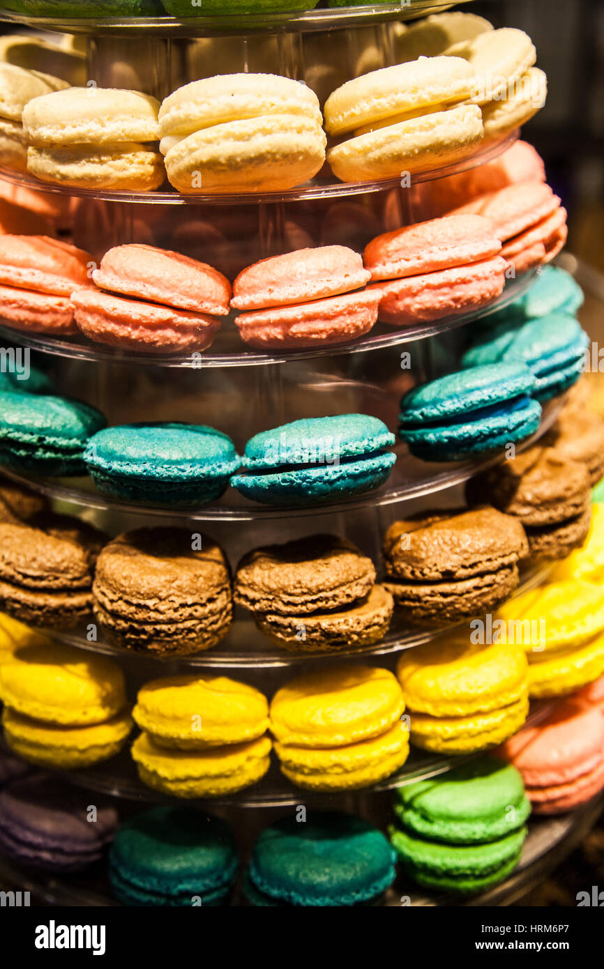 Colourful display of macarons and other baked goods at Stuart's Bakery ...