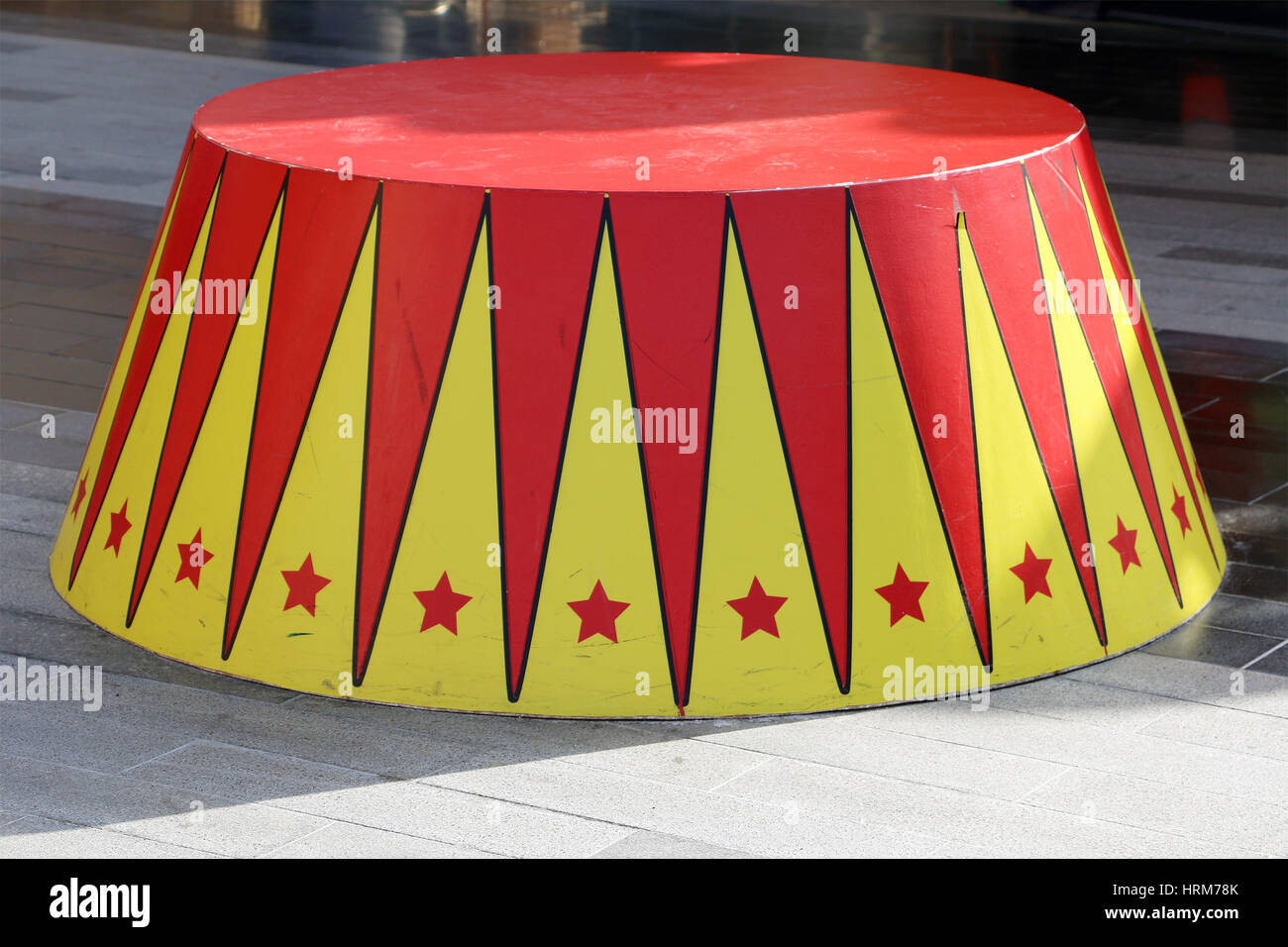 circus stand in red and yellow color Stock Photo - Alamy