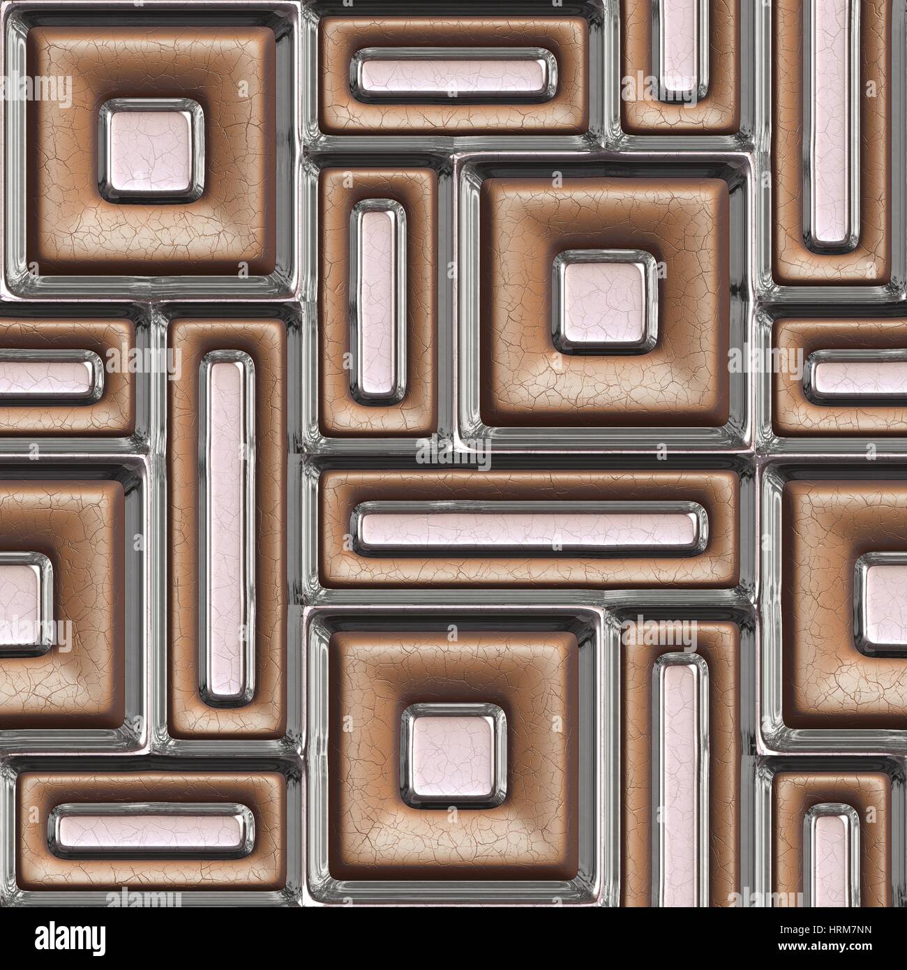 Brown leather and glass 3d seamless tile pattern background Stock Photo ...