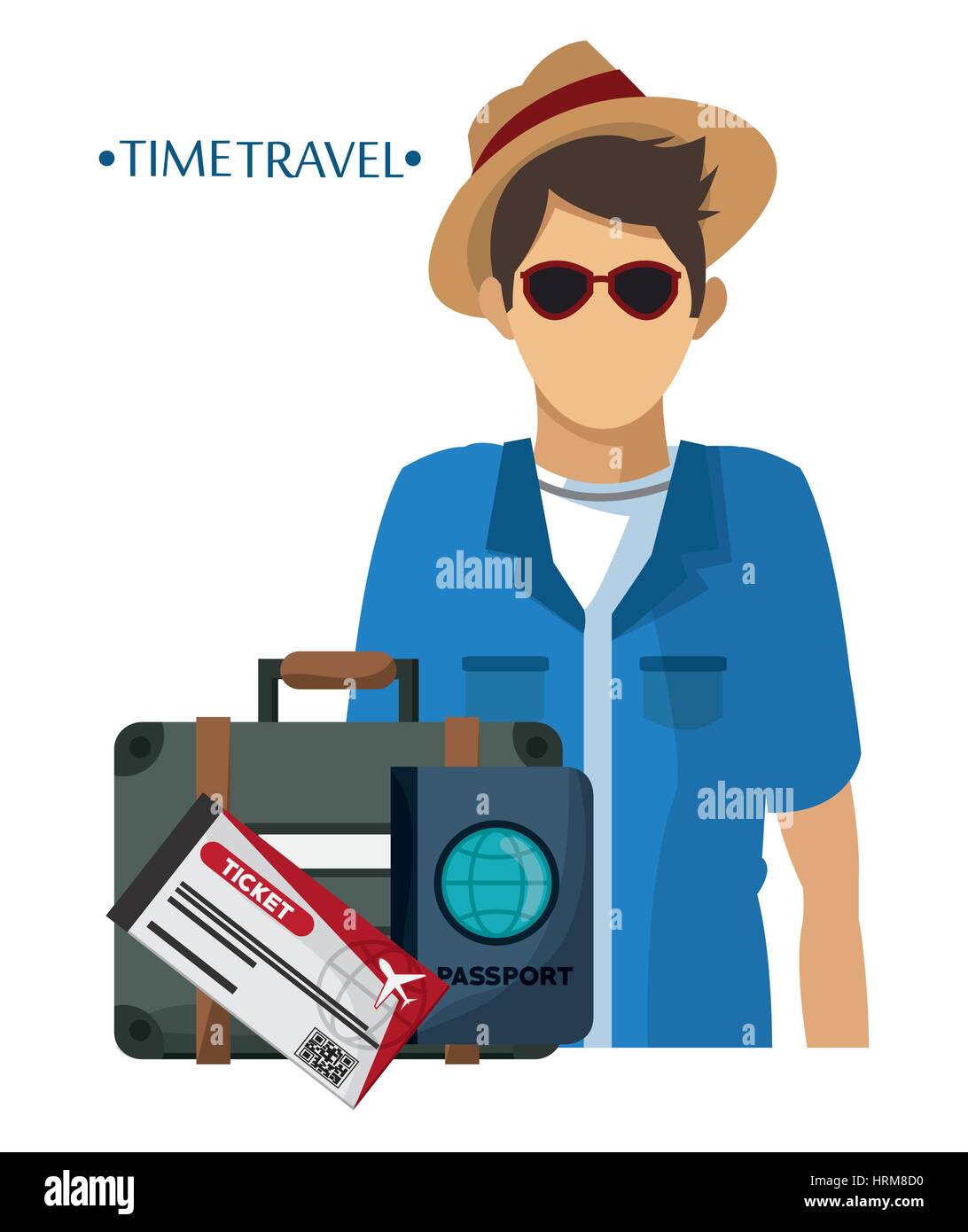 time travel man tourist equipment vacation Stock Vector Image & Art - Alamy
