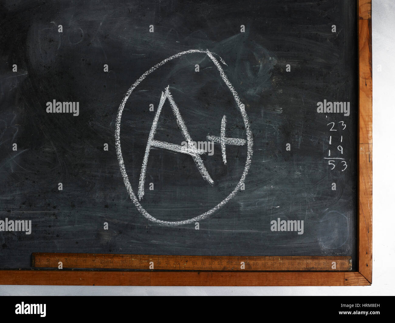 School black board and a plus mark Stock Photo - Alamy