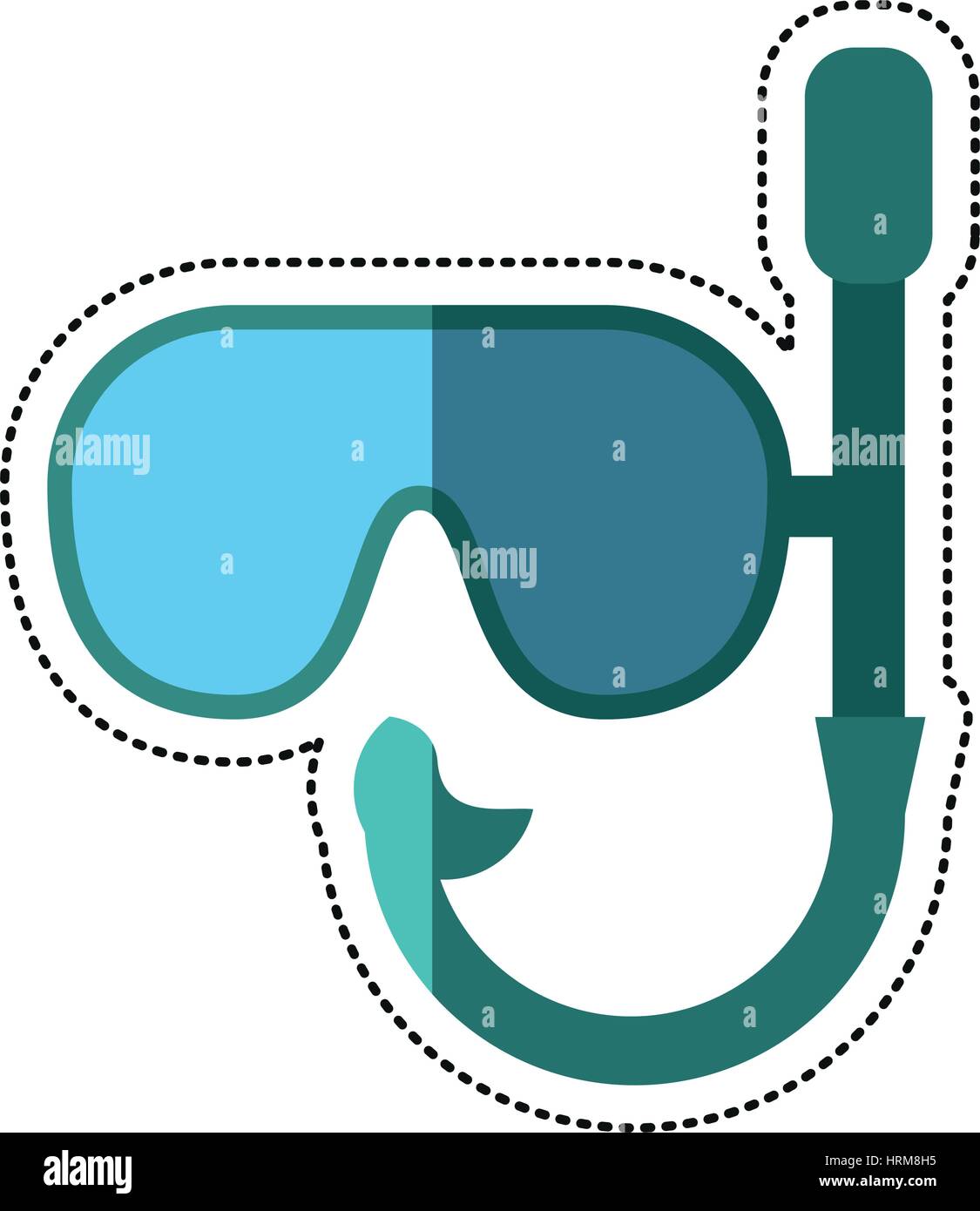 Cartoon illustration girl snorkeling mask hi-res stock photography and ...