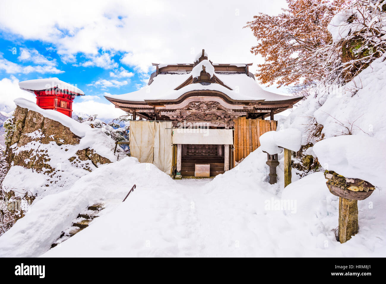 Yamadera, Japan at the Mountain Temple in winter Stock Photo - Alamy