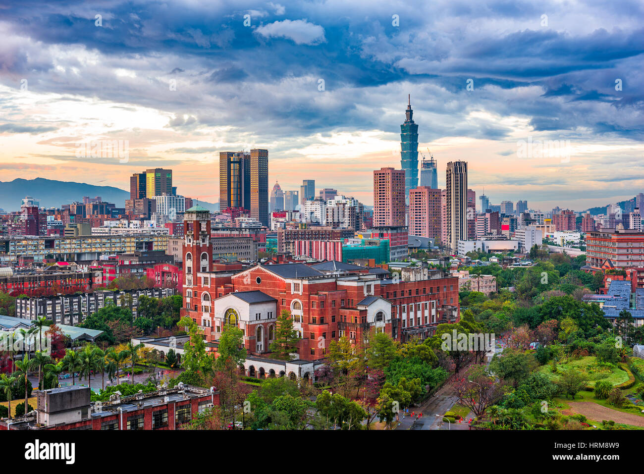 Taipei, Taiwan skyline over National Taiwan University Stock Photo - Alamy