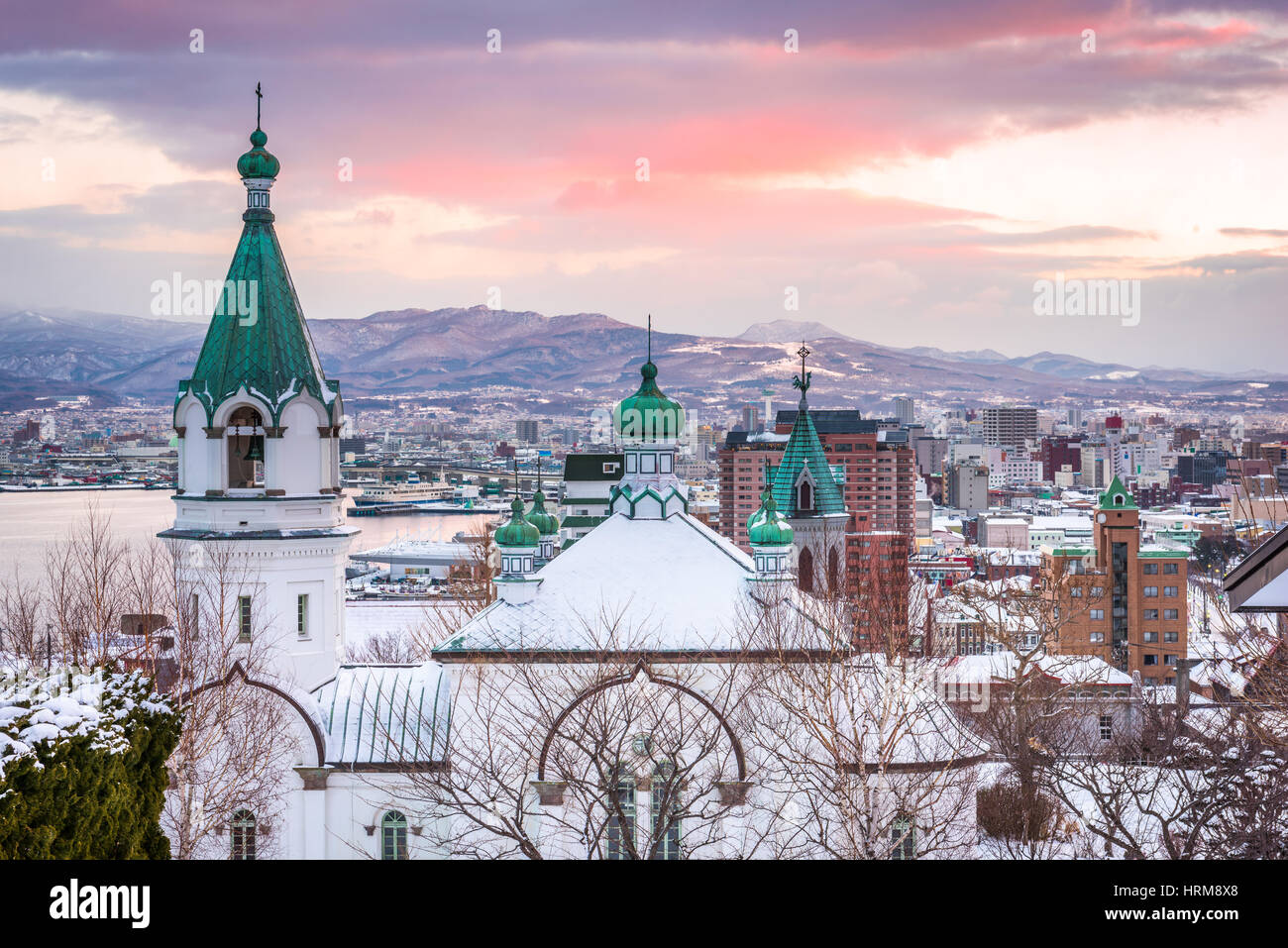 Hakodate, Japan orthodox church and cityscape Stock Photo - Alamy