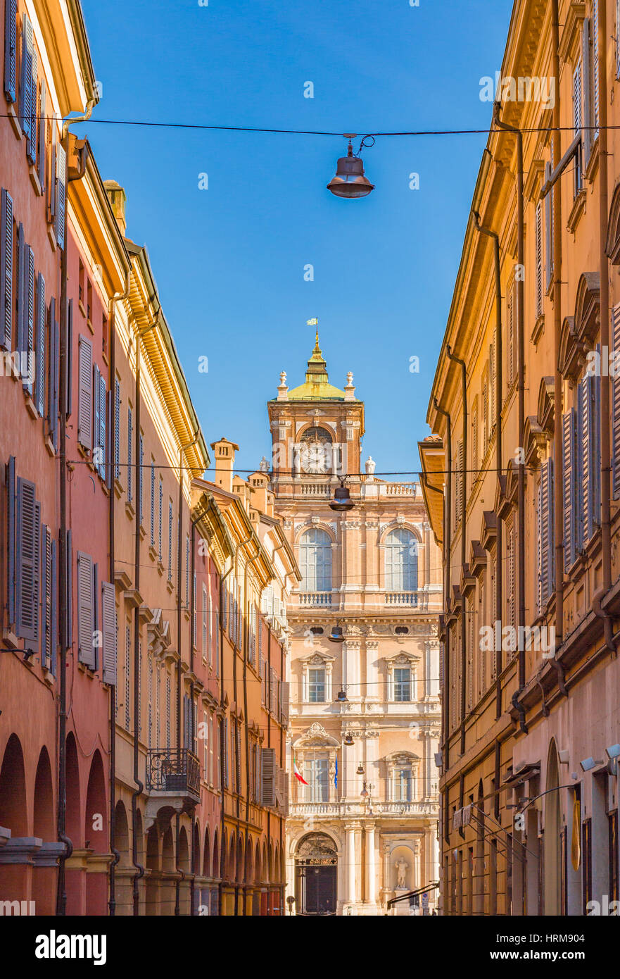 Architecture of the colorful buildings of Modena in Italy Stock Photo ...